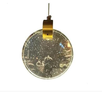 Lustre Pendente De Cristal Disco C/ Bolhas E Led Dourado - AAATOP ...