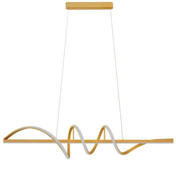 Lustre Pendente Dourado Moderno Led 3 Tons 45W Espiral 1 metro Dna ...