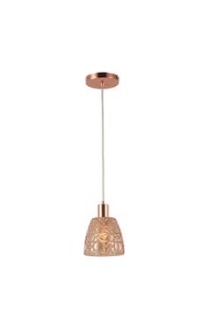 Lustre Pendente em Vidro Moema Cobre Rose Gold Estilo Retrô Moderno E27 ...