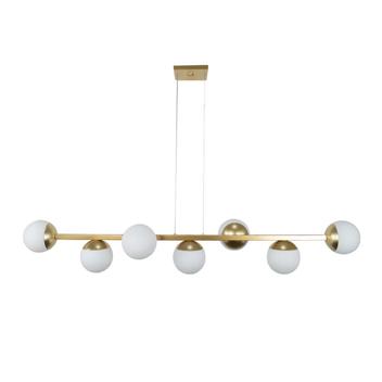 Lustre Pendente Jabuticaba Dourado 7 Globos/Esfera/Bola - Tangerina Mca ...