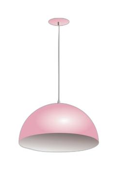 Lustre Pendente Meia Lua Orby 40Cm Rosa Branco Cabo 2 Metros - Rrjv ...