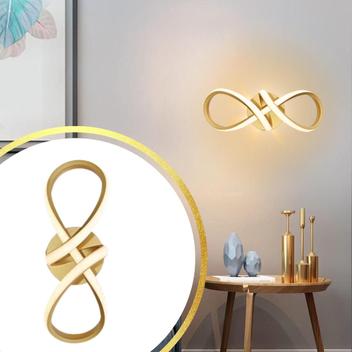 Lustre Teto Parede Anel Infinito Duplo 3x1 LED Dourado KJGD-339-GOLD ...