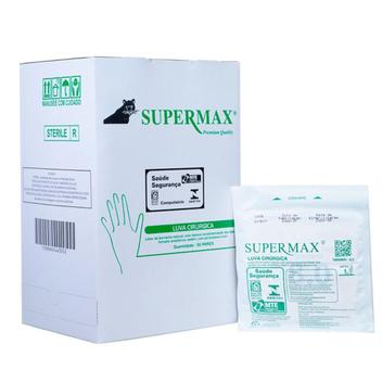 Luva Cirúrgica Descartavél Estéril Supermax - Kit 100un Caixa c/ 50 ...