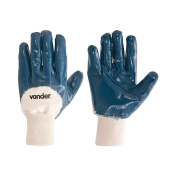 Luva de Malha com Borracha Nitrilica Azul Vonde - VONDER - Luva de ...
