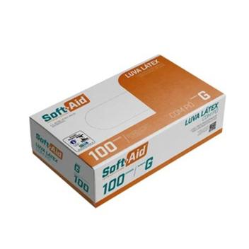 Luva Látex Soft + aid Caixa Com 100 Unid Tamanho G - Luvas Descartáveis ...