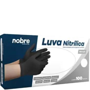 Luva Nitrilica Sem Po Preta M Nobre 100un - Luvas Descartáveis ...