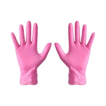Luvas de Nitrilo Rosa Descartáveis - 100/50/20 Unidades - À Prova D ...