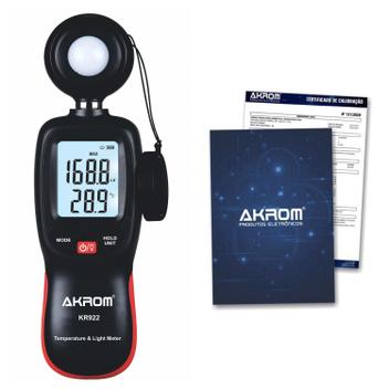 Luxímetro e Termômetro com Certificado de Calibração - KR922 - AKROM ...
