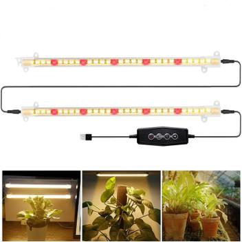 Luz De Cultivo LED De Espectro Completo 5V USB Temporizada Regulável 4/8/12 Horas Lâmpada De ...