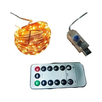 Luzes de Corda LED com 50 Leds e 5m - USB, Bateria, Temporizador e ...