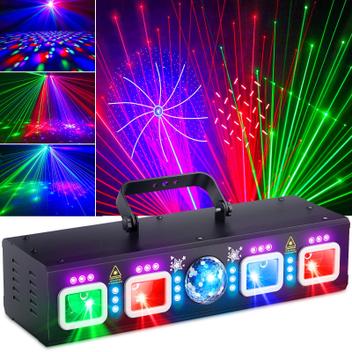 Luzes de DJ KeoBin Pro 6 em 1 DMX e som ativado com bola de discoteca ...