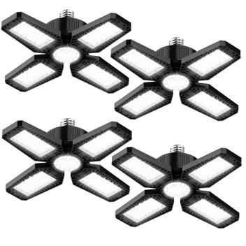 Luzes de garagem LED HAPYLUMI 120W 12000LM 6500K, pacote com 4 ...