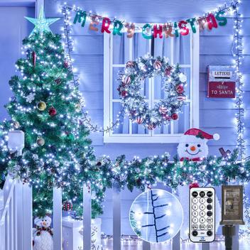 Luzes de Natal Brightown Cluster 2000 LED 30m Cool White - Cordão de ...