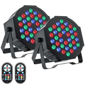 Luzes de palco Uking LED Par RGB 36x1W com controle remoto (pacote com ...