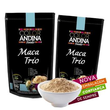 Maca Trio em pó 100% pura 100g 2 PACOTES Color Andina - COLOR ANDINA ...