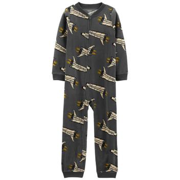 Macacão Fleece Longo com Ziper sem Pé Cinza Nave Espacial - Carter's ...