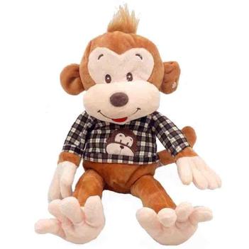 Macaco De Pelúcia Com Camiseta Marrom 36 Cm - Fizzy Toys - Pelúcia ...
