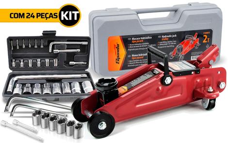 Macaco Hidraulico 2 Ton Tipo Jacarezinho Maleta + Soquetes - Sparta ...