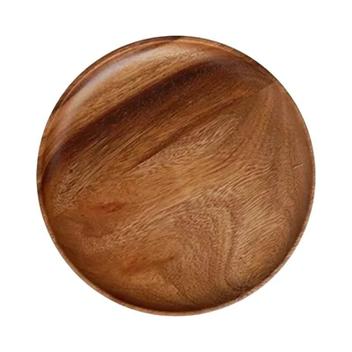 Madeira De Acácia Natural Redonda Artesanal Sushi Sobremesa Frutas Pão ...