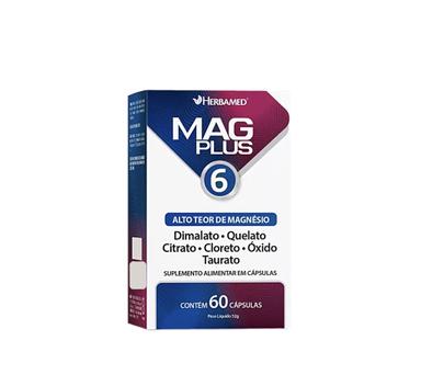 Mag Plus 6 Alto Teor De Magnésio 60 Cápsulas - Herbamed - Cálcio ...