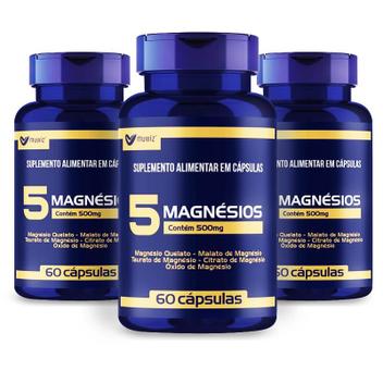 Magnesio quelato malato citrato taurato óxido 5 magnésios 60 caps muwiz kit 3 - Cloreto de ...