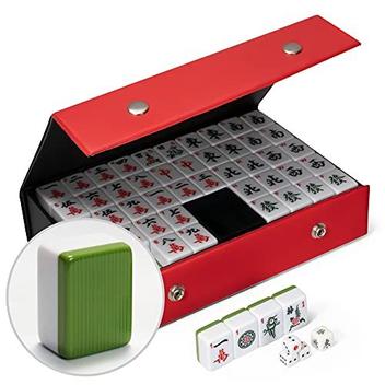 Mahjong Set Chinese Mahjong Set MahJongg Tile Set with Red Case Mahjong ...