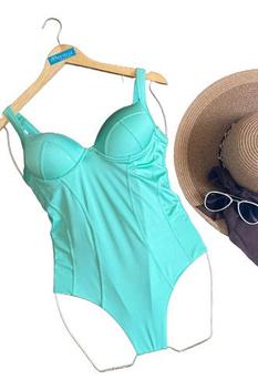 Maiô Body Com Bojo E Recortes Feminino Modelador Liso Praia - Fetelle ...