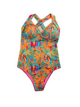 Maiô Com Bojo 40 Ao 52 Preto Estampado Plus Size Moda Praia - Banho de ...