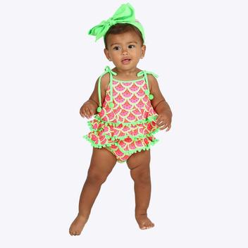 Maiô Faixinha Sereia Melancia Bebê Menina Moda Praia Siri Kids 39435 ...