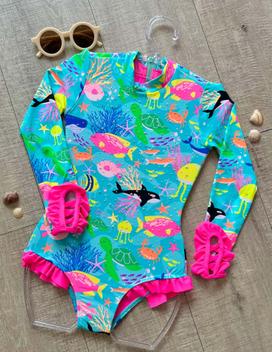 Maiô fundo do mar aline siri kids - Maiô Infantil - Magazine Luiza