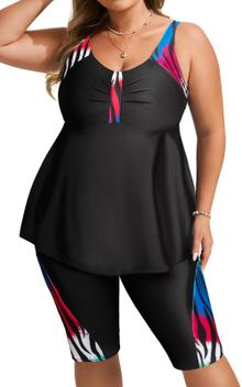 Maiô Tankini Hanna Nikole Tummy Control Plus Size para mulher - Maiô ...