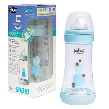 Mamadeira Perfect 5 Chicco 240ml Fluxo Médio Azul (2m+) - Mamadeira - Magazine Luiza