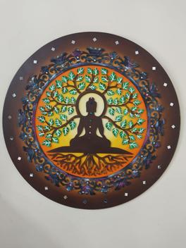 Mandala Arvore Bodhi 50cm pintada à mão MDF 6mm - Sol de Sophia Artes ...