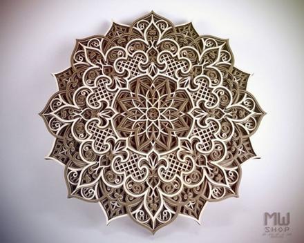 Mandala Camadas Alto Relevo Flor De Liz Decoração 3d 44cm - TALHARTE ...