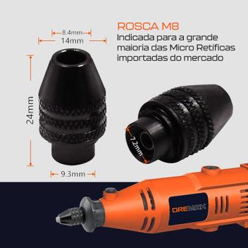 Mandril De Aperto Rápido Micro Retífica - Rosca M8 Longa - Charbs ...