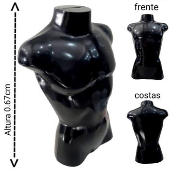 Manequim masculino adulto (busto definido . M) na cor preto - Ksouza ...