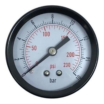 Manômetro Horizontal Rosca 1/4 Bsp Escala 0 A 16 Bar 240 Psi - LAB - Manômetro - Magazine Luiza