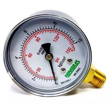 Manometro Medidor para Gás 10 kg 150 psi 1/4 NPT - FAMABRAS - Manômetro ...