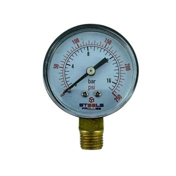 Manômetro Vertical 250 Libras Caixa 52 Mm Rosca 1/4 Npt - Steels - Manômetro - Magazine Luiza
