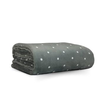 Manta de Microfibra Cobertor King Antialérgico Estampado Poá Quentinho ...