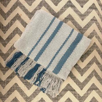 Manta Maya 100% Algodão Cinza & ul 1.20Mx1.80M - Balisun - Manta para ...