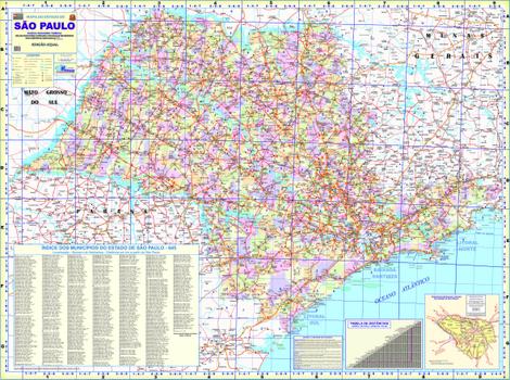 Mapa Do Estado De SP Político Rodoviário Turístico - Multimapas - Mapas ...