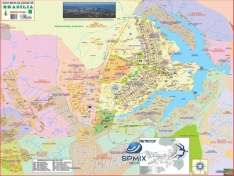 Mapa Geo Político Gigante De Brasília Df Atualizado - 120 X 90 Cm ...