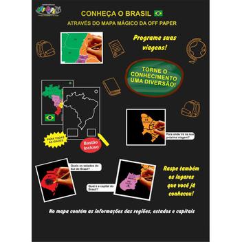 Mapa Mapa do Brasil A4 C/BASTAO - OFF Paper - Mapas - Magazine Luiza