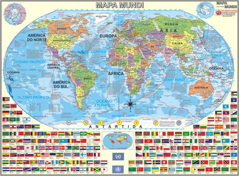 Mapa mundi político bia mapas - sem suporte - Mapas - Magazine Arapongas