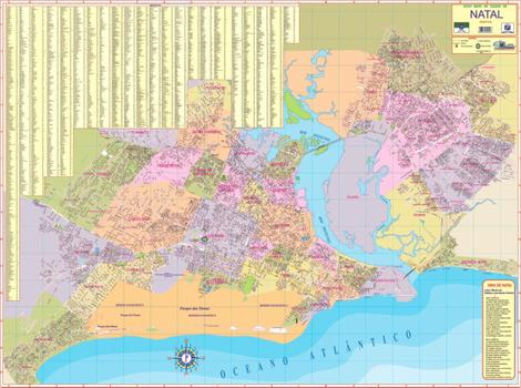 Mapa Natal Cidade De Rn Politico Rodoviário Poster Escolar Geográfico ...