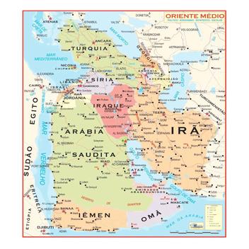 Mapa Oriente Médio Israel Líbano Terra Santa - Dobrado - Multimapas ...