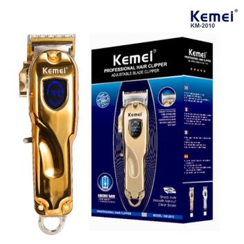Maquina de Corte de Cabelo Profissional Kemei Sem Fio Painel LCD KM-2010 Original-BIVOLT ...