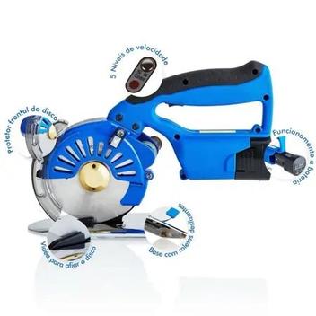 Máquina para Cortar Tecidos Sem Fio, Com Bateria e Disco de 4 Polegadas ...