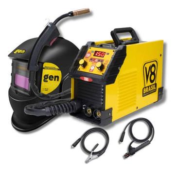 Máquina Solda Mig 150a Sem Gás 220v 3 Em 1 + Máscara Solda - V8 Brasil ...